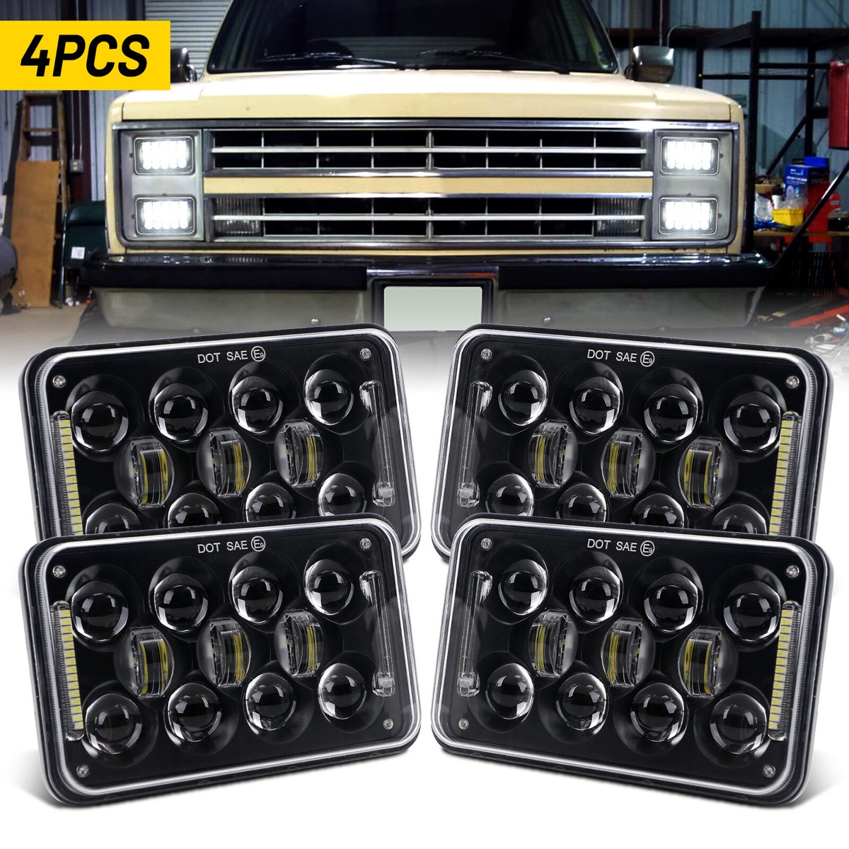 1983 1988 Chevy GMC C10 K10 K20 C20 Suburban LED Headlights, 50% OFF