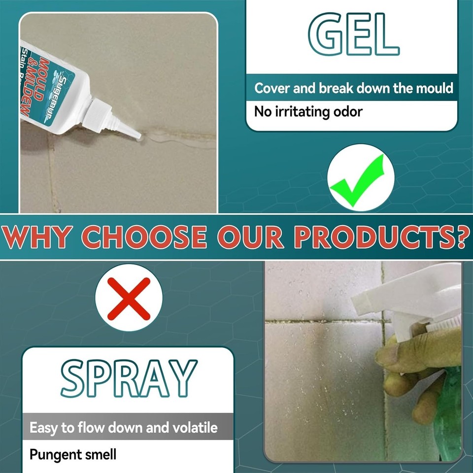Mould Remover, Large Capacity Mould Remover Gel, Household Mildew ...