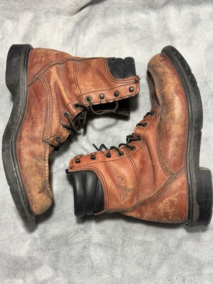 Men's Size 9.5 B Red Wing 402 Classic Super Sole Plain Moc Toe Boots ...