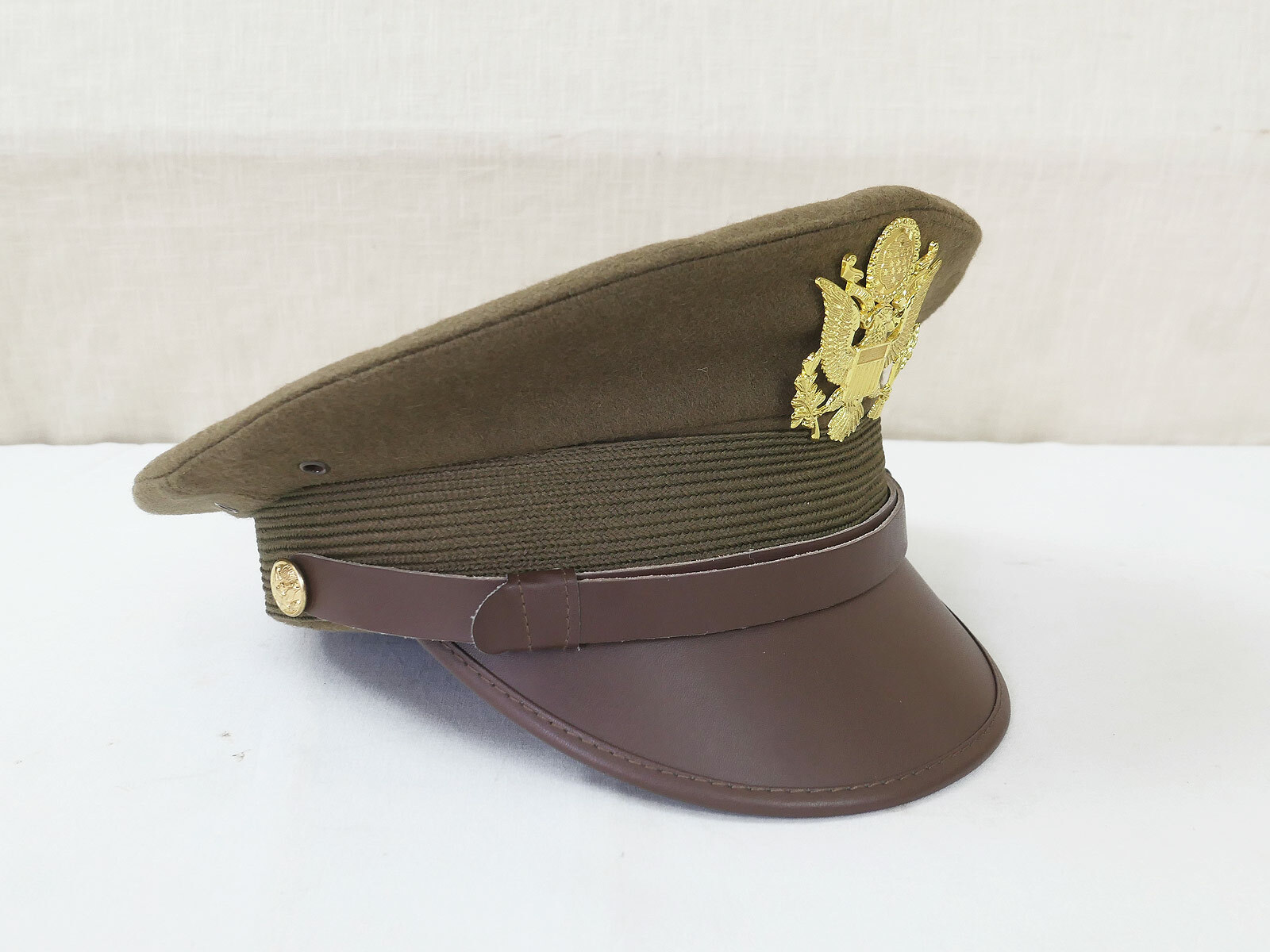 Gr.L (59/60) US ARMY WW2 Officer Crusher cap VISOR CAP HAT Schirmmütze ...