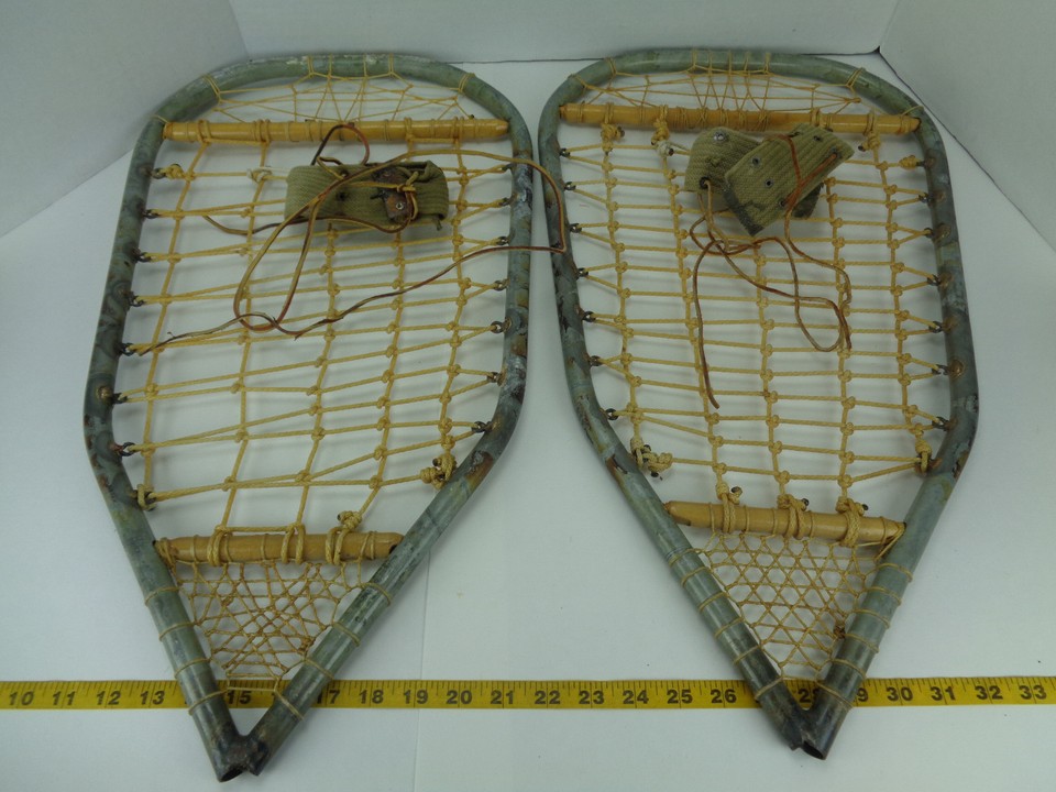 Homemade? Handmade? Metal Snowshoes Snow Shoes 24-1/2" L x 13-1/2" W ...