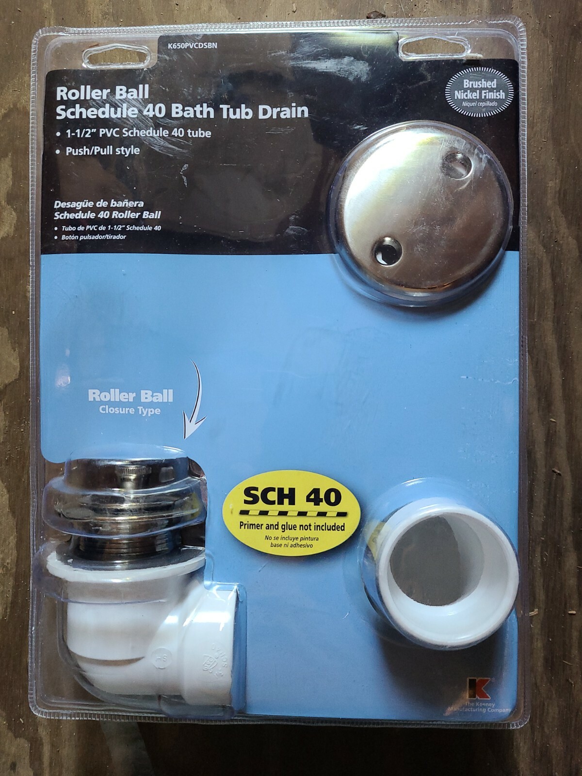 Keeney K650PVCDSBN Roller Ball Style Bath Drain Kit With Schedule 40 ...