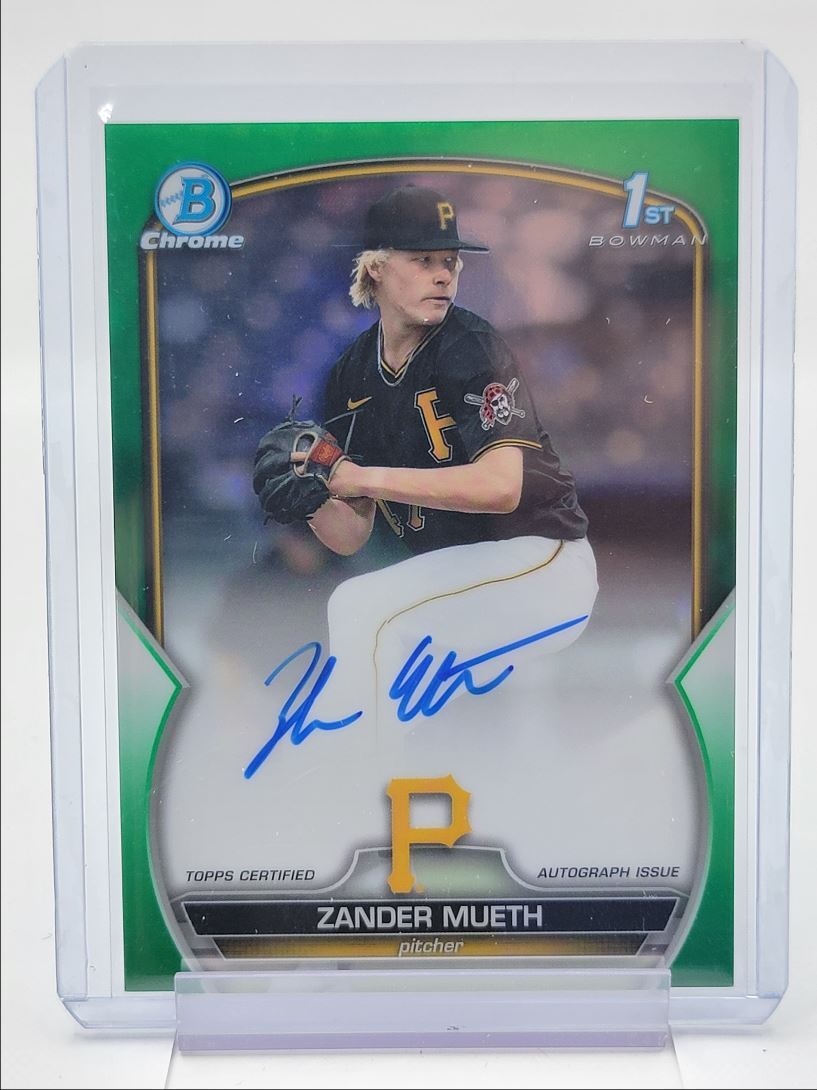 ZANDER MUETH 2023 BOWMAN CHROME DRAFT 1ST AUTOGRAPH GREEN AUTO /99 ...