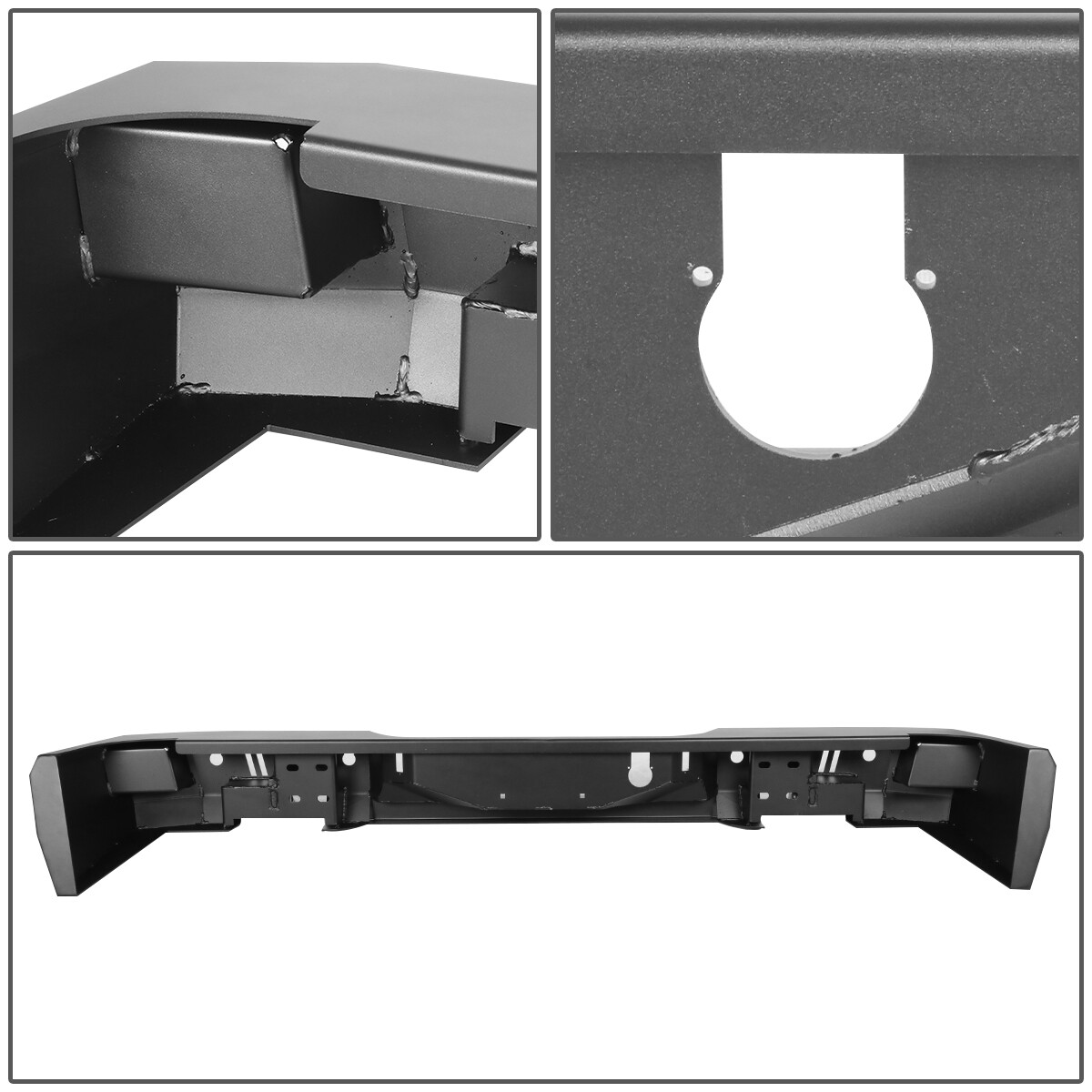 FOR 2010-2019 RAM 2500 3500 REAR STEEL STEP BUMPER FACE BAR W/D-RING ...