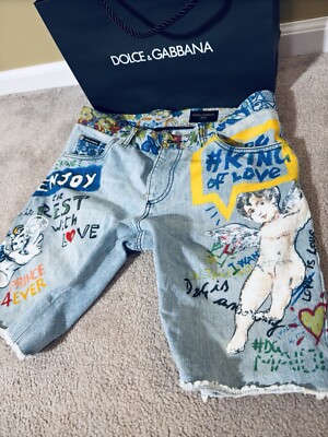 Dolce Gabbana Angels and King Graffiti-print runway Short MSRP $2900 | eBay