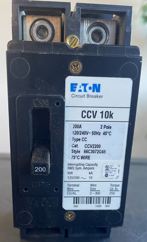 EATON Circuit Breaker CCV2200 200A 2 Pole | eBay