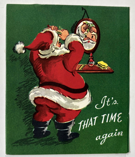 Vintage 1950s Chatter Box Christmas Card Fold-Out Santa – “It’s That ...
