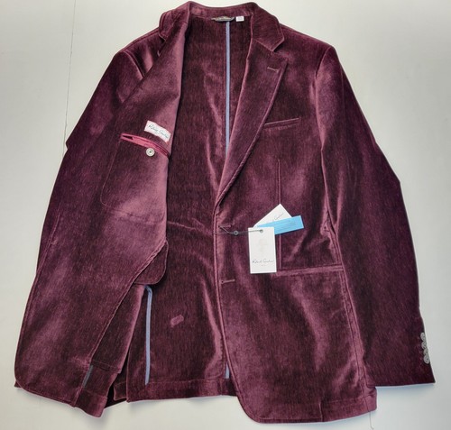 Robert Graham Mens Eggplant Purple Marcella Slim Velvet Blazer 44 L Sport Coat | eBay