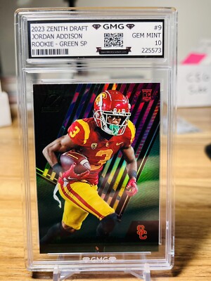 2023 Zenith Draft Jordan Addison Rookie GMG Graded 10 Gem Mint 💎 RC ...