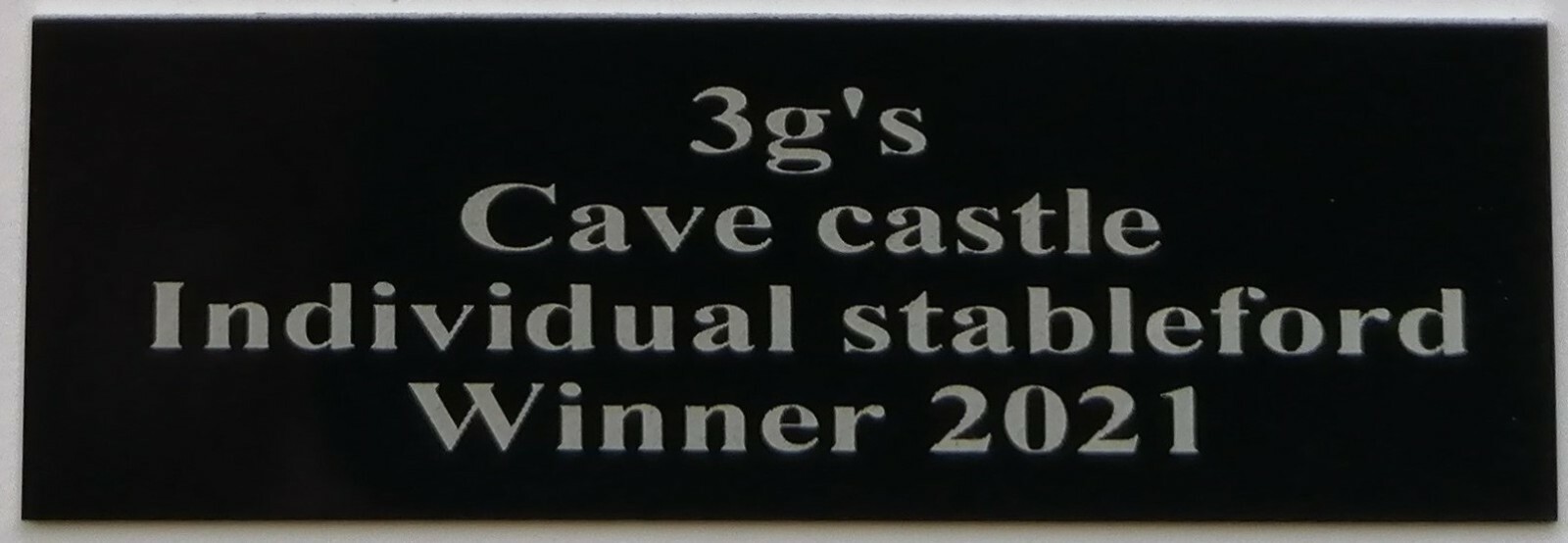 50x16mm Laser Engraved Gloss Black Trophy Plaque, Self Adhesive Name ...