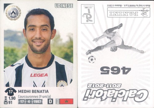 PANINI FOOTBALLERS 2011/12 - Figure-sticker No. 465 * UDINESE - BENATIA ...