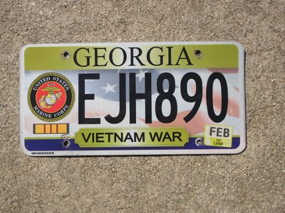 2020 Georgia Vietnam War Marines License Plate Military Veteran GA ...