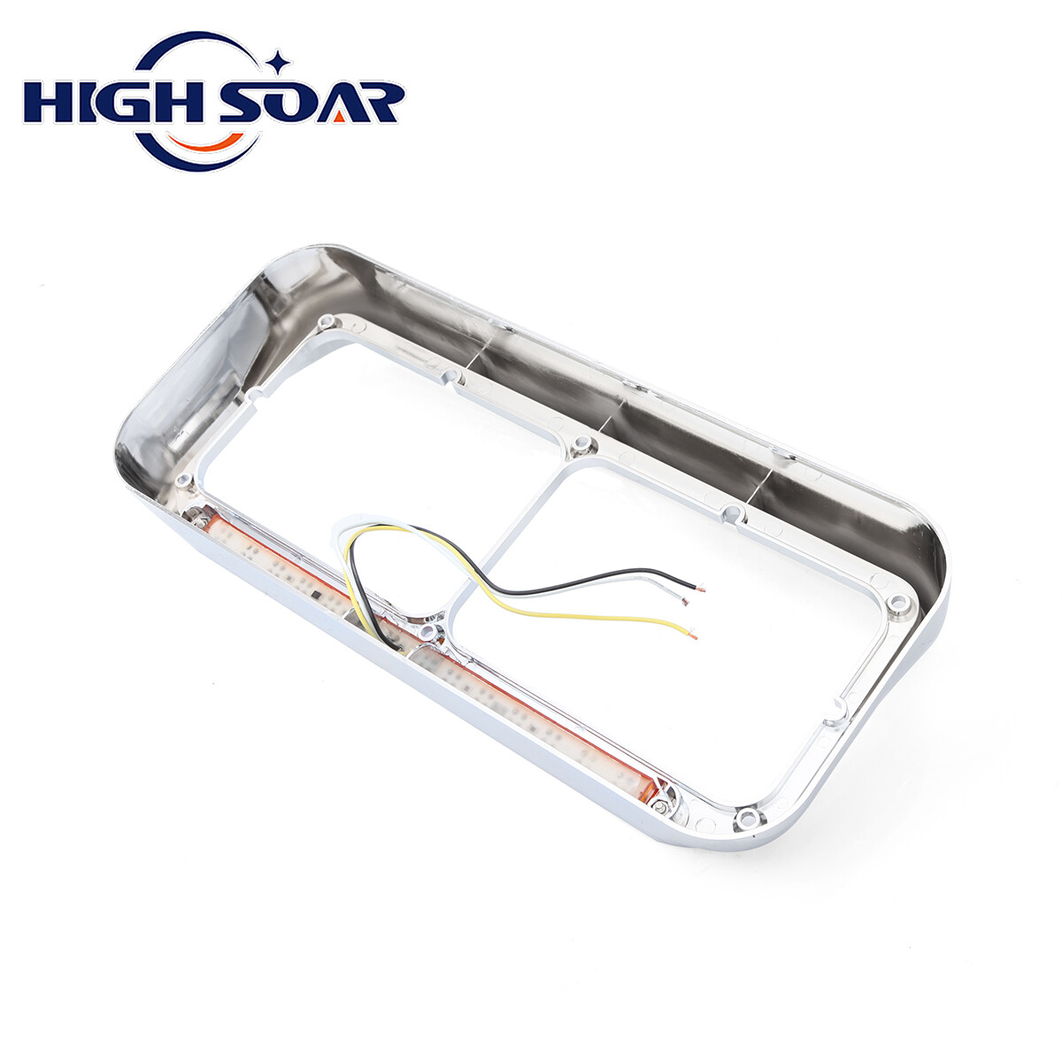 Pair Chrome 4x6 LED Headlight Bezel for Kenworth T600 T800 W900B ...