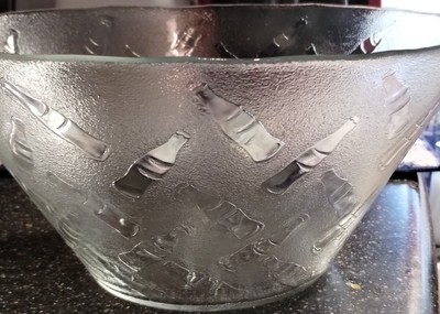 Coca Cola Coke Bowl Clear Embossed Glass, Soup Cereal Salad Fruit Coke ...