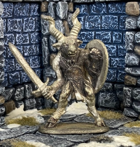 Classic GOATMAN w/ sword metal AD&D Daggerheart Guthrie Grenadier 1993 ...