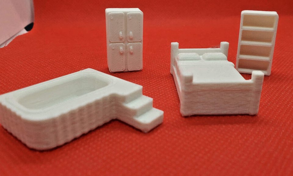 HO Scale Bed Room Furniture Set and HotTub White-unpainted | eBay