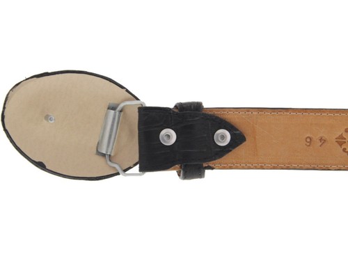 Black Western Cowboy Leather Crocodile Alligator Tail Design Belt Rodeo ...