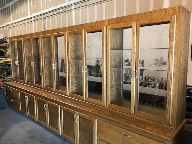 Large Custom built Oak Display Cabinet | eBay