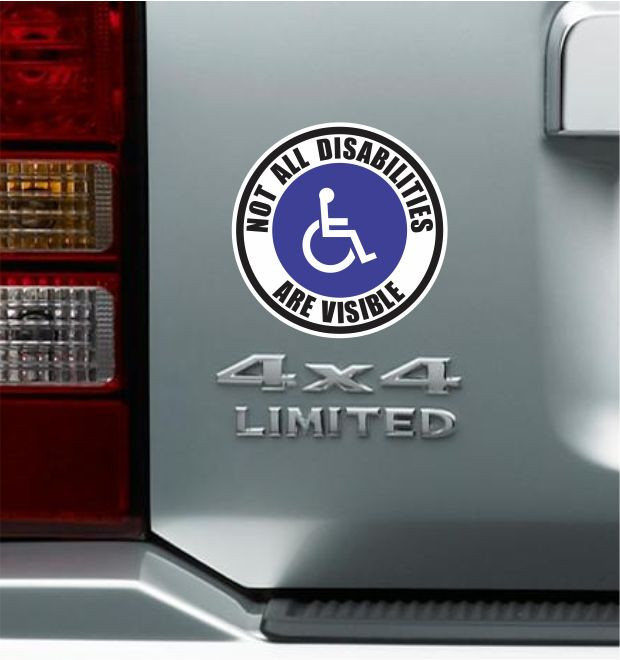 Not All Disabilities Are Visible Vinyl Decal Bumper Sticker Disable ...