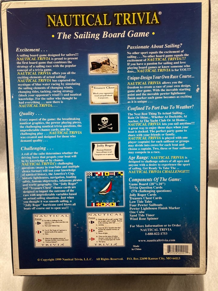 Nautical Trivia: The Sailing Board Game - Vintage 1999 Edition - 100% ...