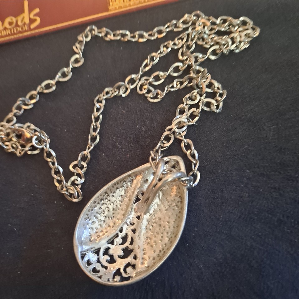 Vintage Hammered Coin Silver Drop Necklace & Chain Outstanding! | eBay