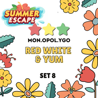 Red White & Yum (Set 8) Mono_poly_GO- 3 Stars Stickers CHEAPER&Fast ...