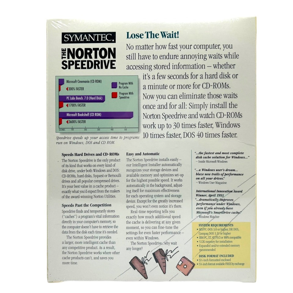 Vintage Norton Speedrive Big Box Software 3.5" Floppy Disks Not For ...