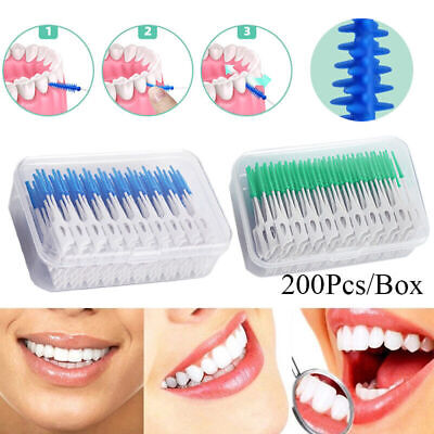 200 Interdental Sticks Dental Floss Teeth Tooth Toothpick Oral Care ...