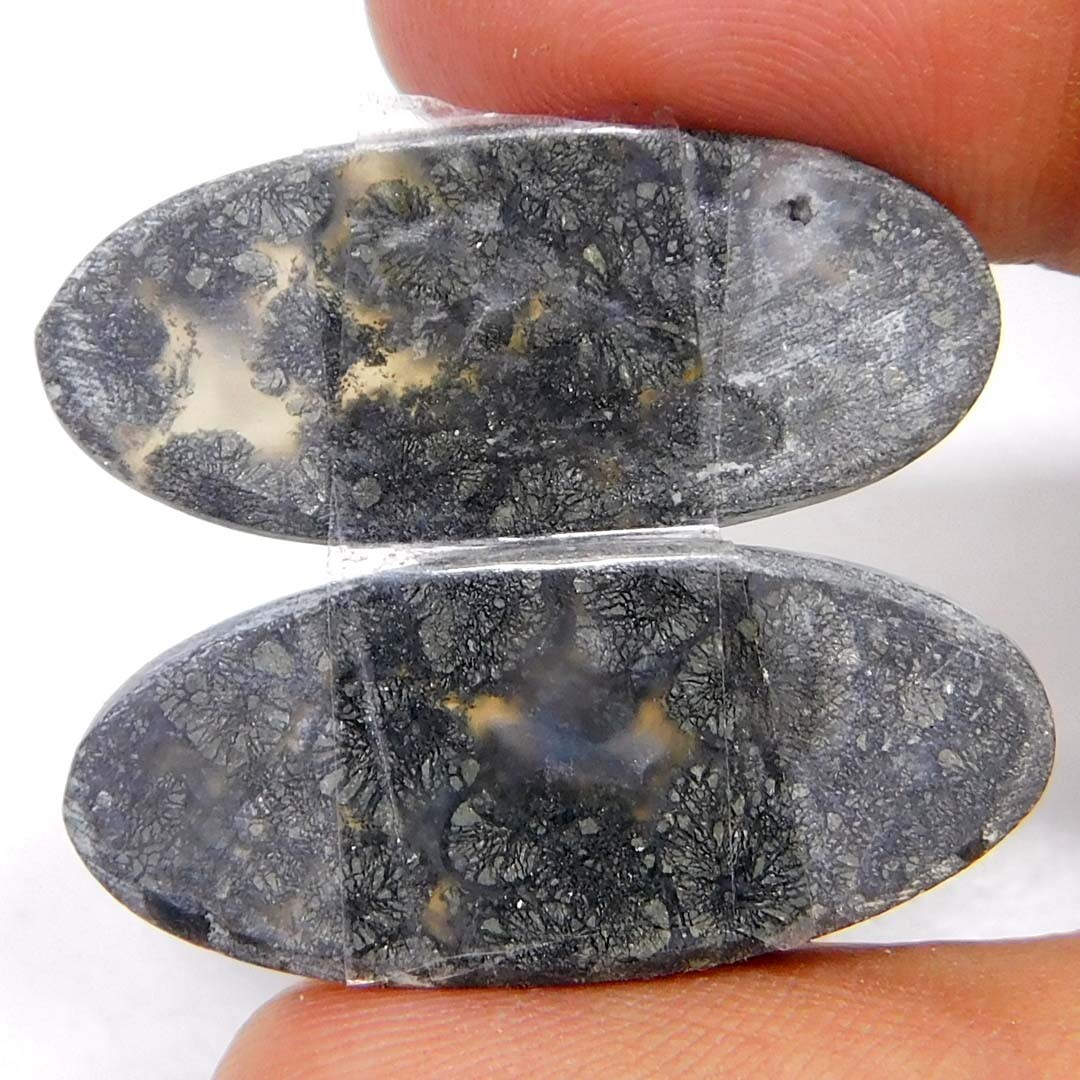 37.05Cts. Natural Untreated Marcasite Matched Pair Oval Cabochon Loose ...