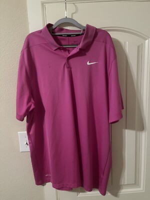 NIKE GOLF Pink Dry Fit Momentum Short Sleeve Polo Shirt SIZE XXL | eBay