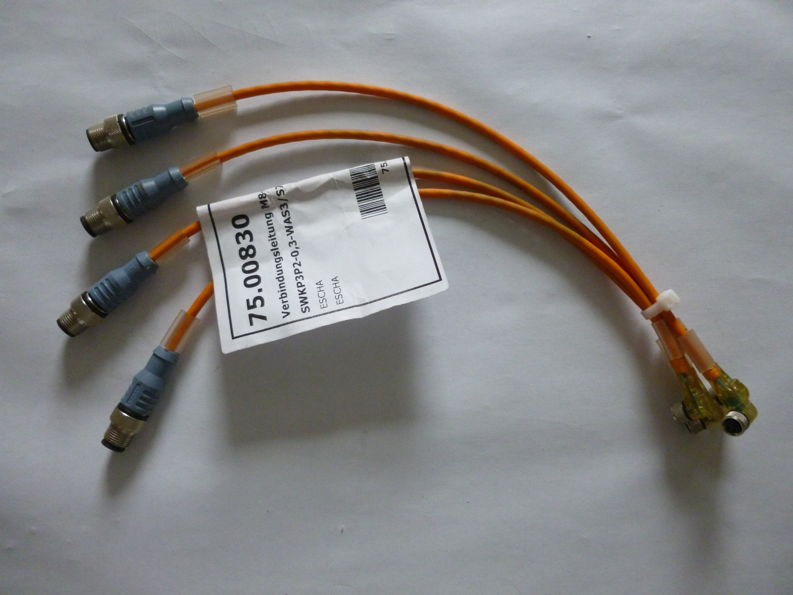 4x Escha Verbindungsleitung M8 -> M12 gerade 0,3m orange Neu | eBay