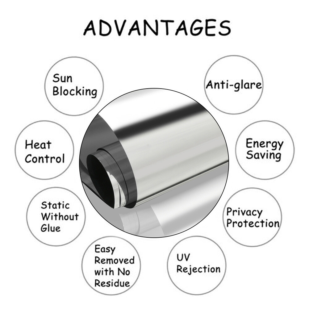 One Way Mirror Window Film Reflective Home Privacy Solar Tint Foil ...