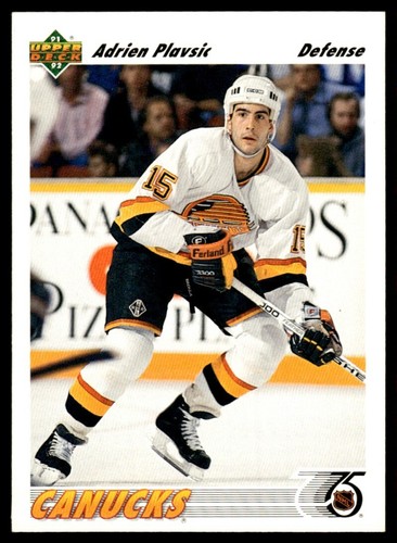 1991-92 Upper Deck #424 Adrien Plavsic Vancouver Canucks | eBay