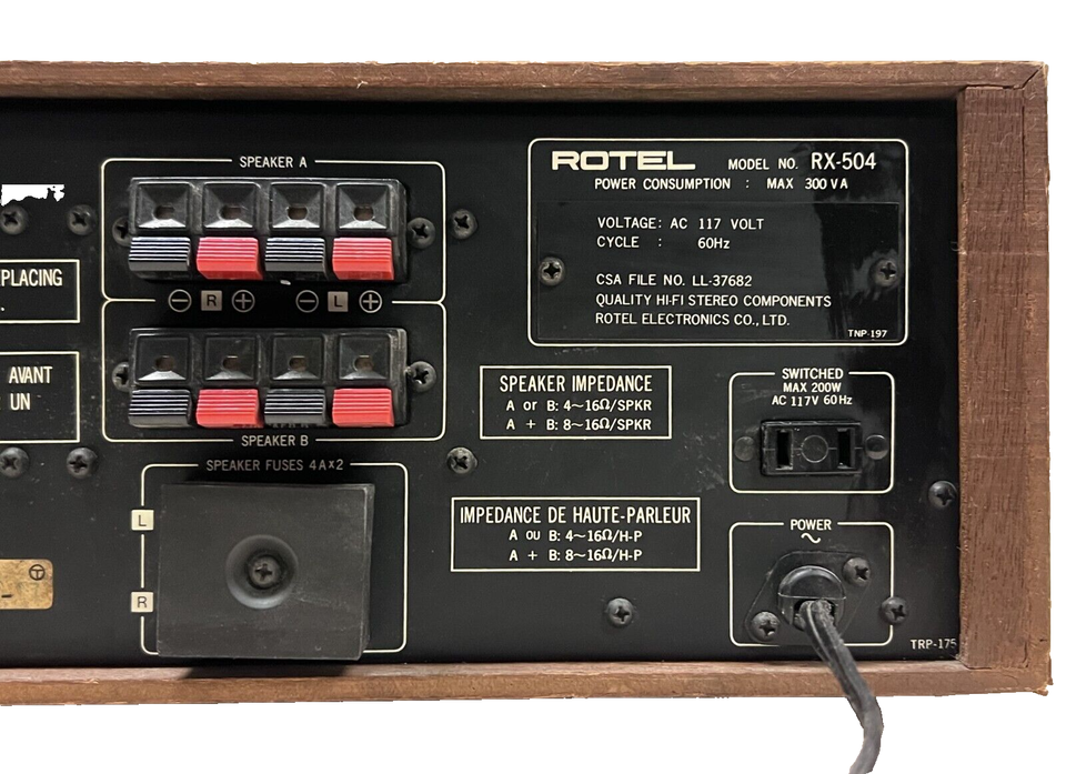 Vintage Rotel RX-504, 40W AM/FM Stereo Receiver, 1979, Fully Serviced ...