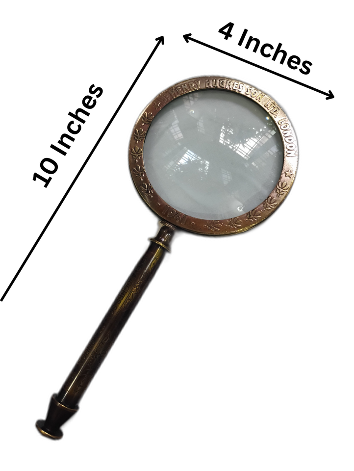 Antique Heavy Brass Magnifying Glass Solid Vintage Magnifier & A Unique ...