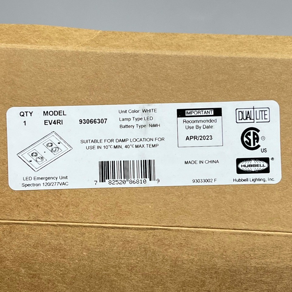 HUBBELL Ceiling Mounted Recessed Led Emergency Light 120/277VAC White ...