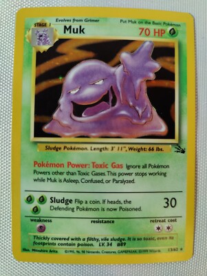 Muk Holo Base 1999 Fossil #13/62 Very Nice Unplayed Card | eBay