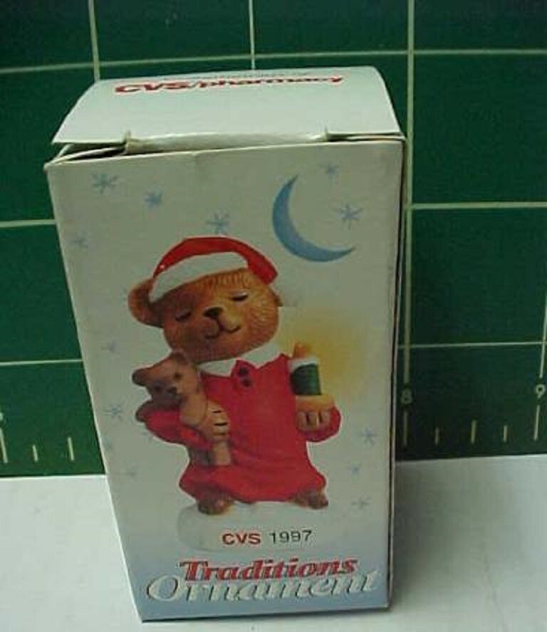 3 CVS Traditions Christmas Figurine Ornaments Santa, Teddy Bear ...