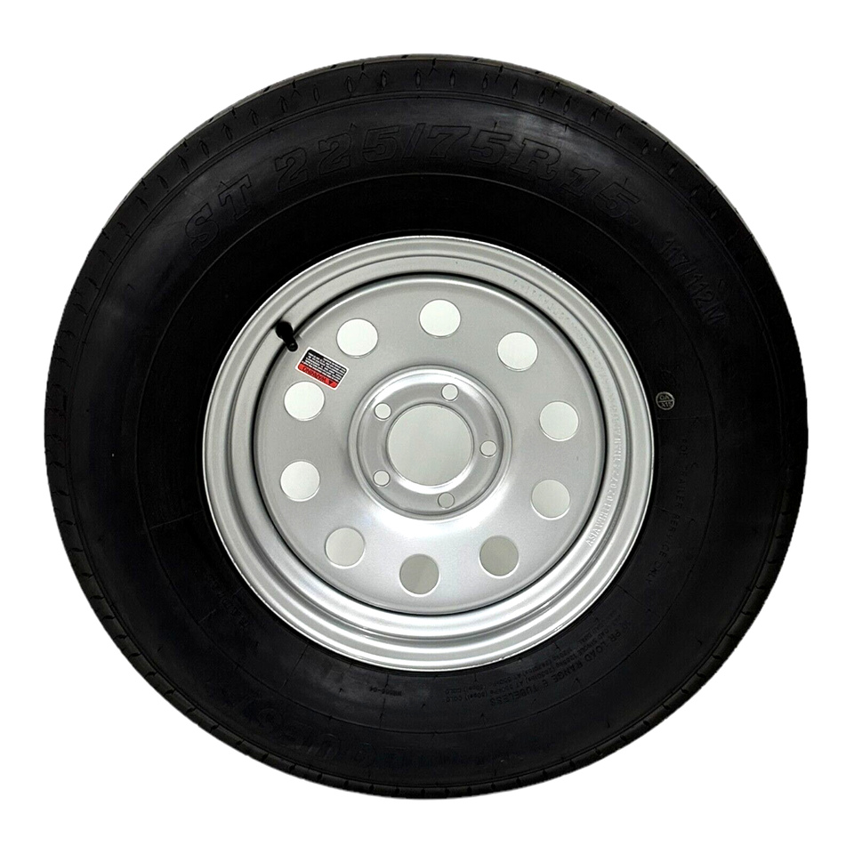Trailer Tire On Rim ST225/75R15 Radial LRE 5 Lug 5 x 4.5" Modular Wheel ...