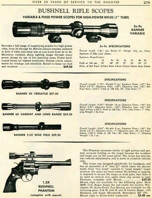 1967 Print Ad of Bushnell Rifle Scopes Banner Versatile Varmint ...