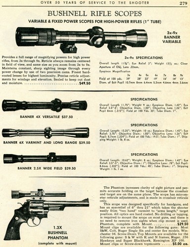 1967 Print Ad of Bushnell Rifle Scopes Banner Versatile Varmint ...