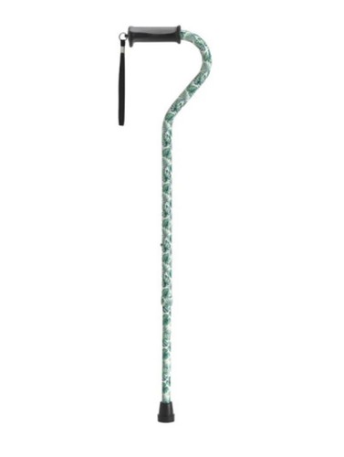 Drive Cane Medical Gel Grip Offset Handle Walking Green Leaf Floral ...