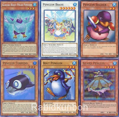 Yugioh Penguin Set - Brave Guard Soldier Bolt Torpedo Glacial Beast ...
