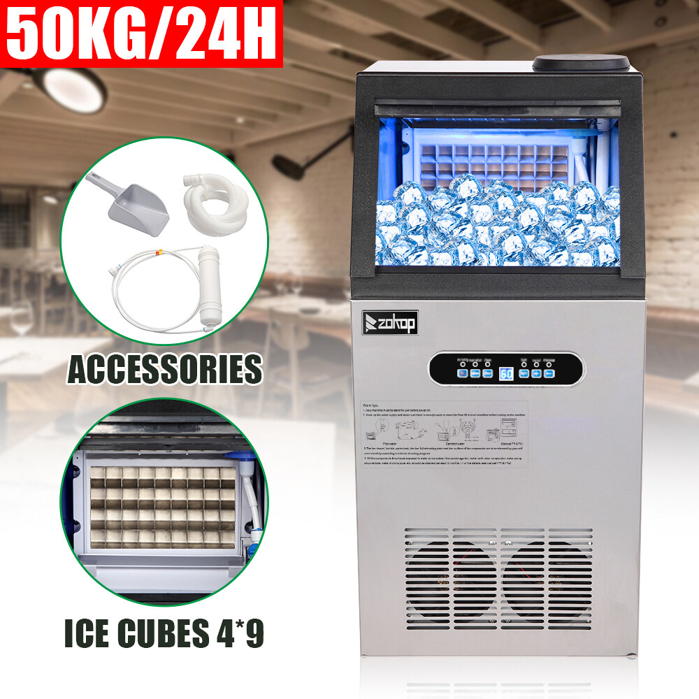 110 200LB Built-In Commercial Ice Maker Stainless Undercounter Ice Cube ...