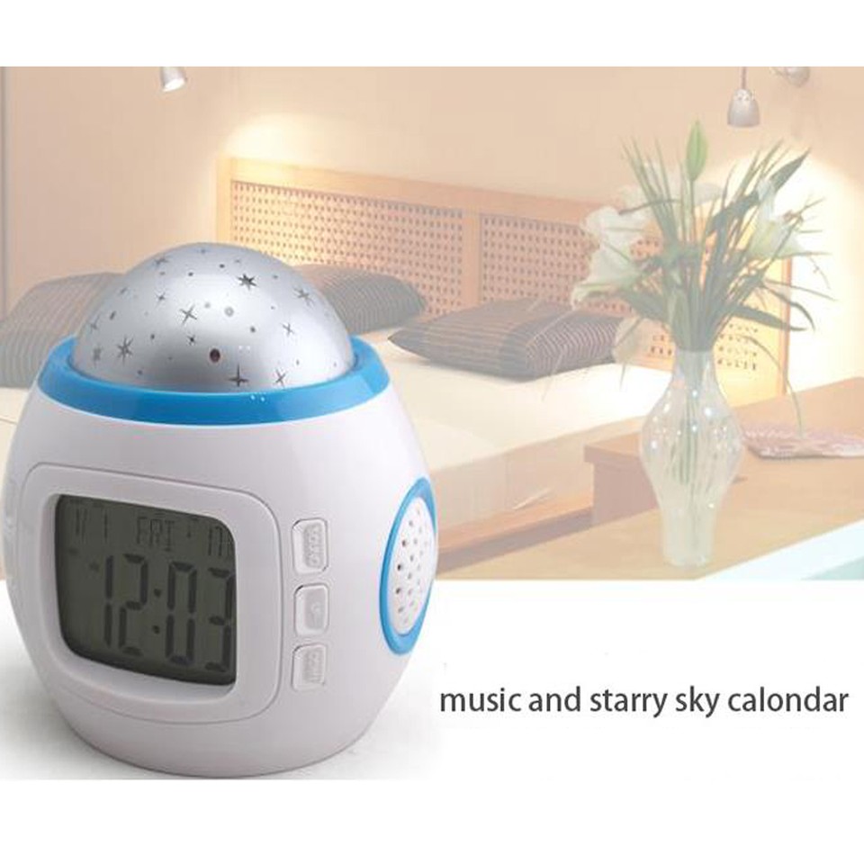 Kids LED Digital Alarm Clock Star Sky Projection Lamp Music Calendar ...