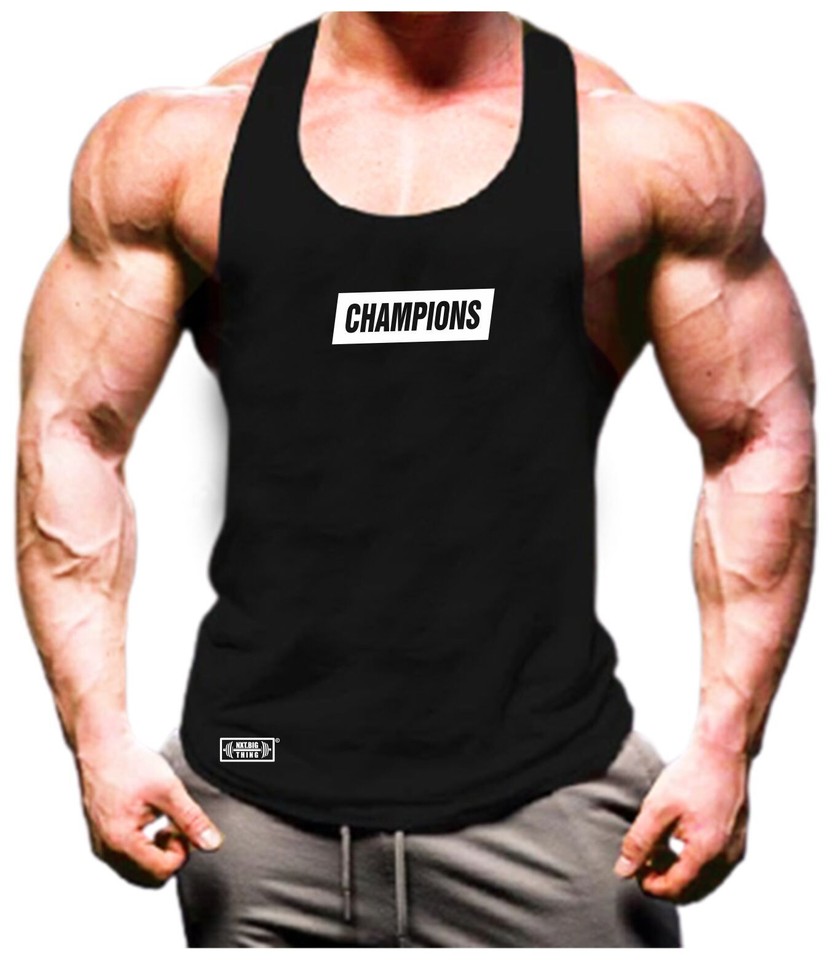Champions Vest Gym Clothing Bodybuilding Training Workout Exercise MMA ...