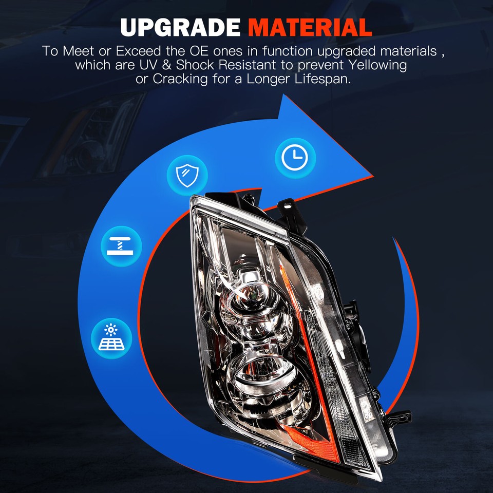 Headlights Assembly For 2008-2014 Cadillac CTS CT-S Driver Passenger ...
