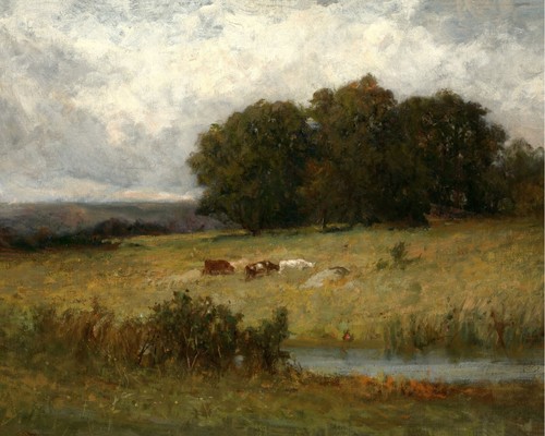 1800s Cattle in Countryside Landscape Painting Giclee Print on Fine Art ...