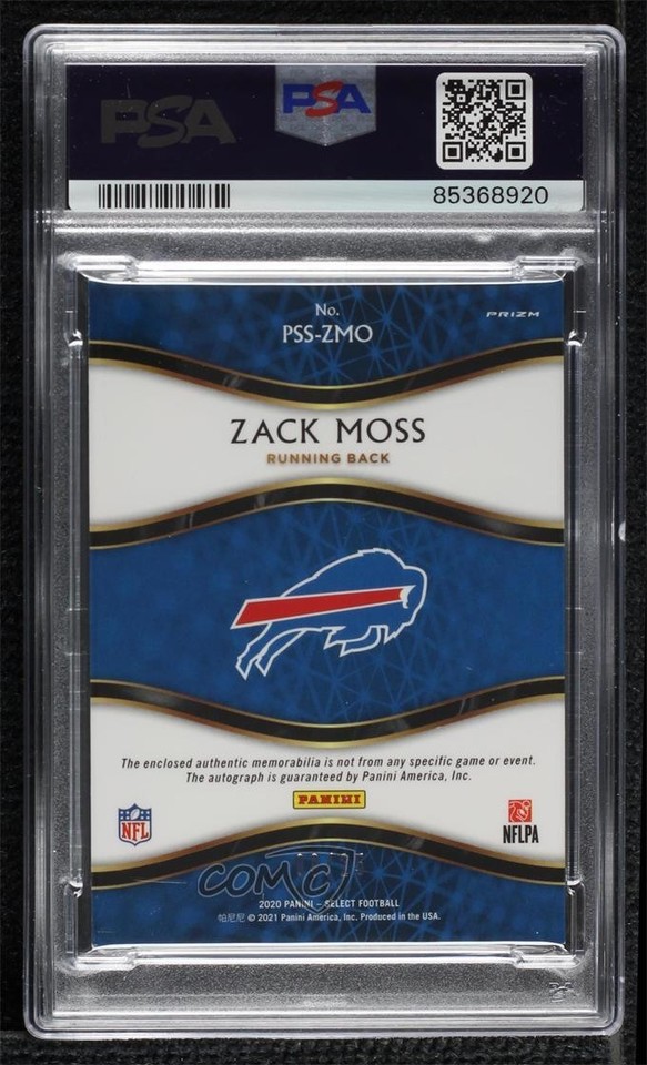 2020 Panini Select Neon Orange Pulsar Prizm /25 Zack Moss PSA 7 Rookie ...