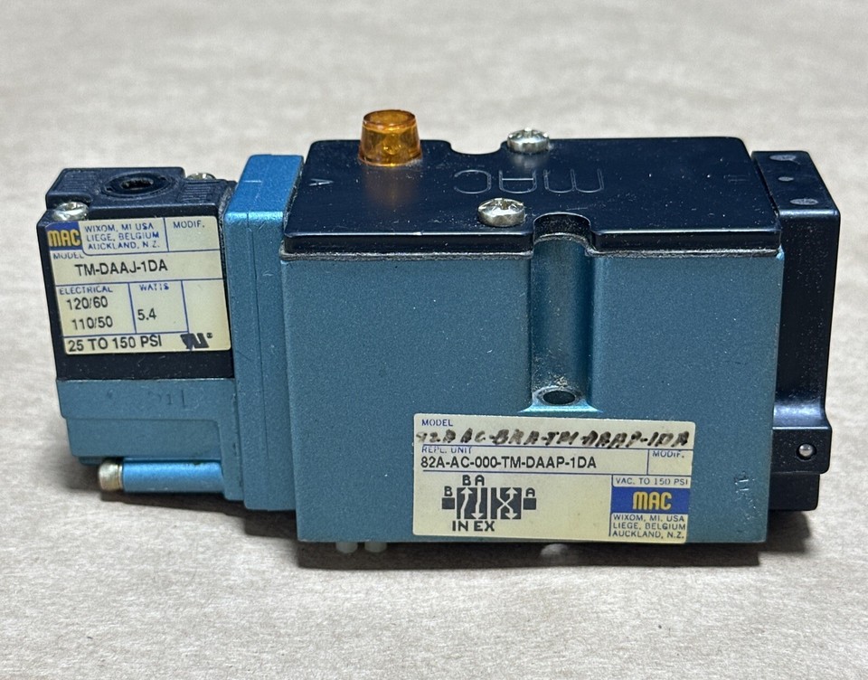 PREOWNED- MAC Valves 82A-AC-000-TM-DAAP-1DA VAC to 150PSI Pneumatic ...